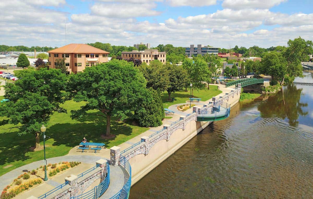 Elkhart Riverwalk | dronegenuity