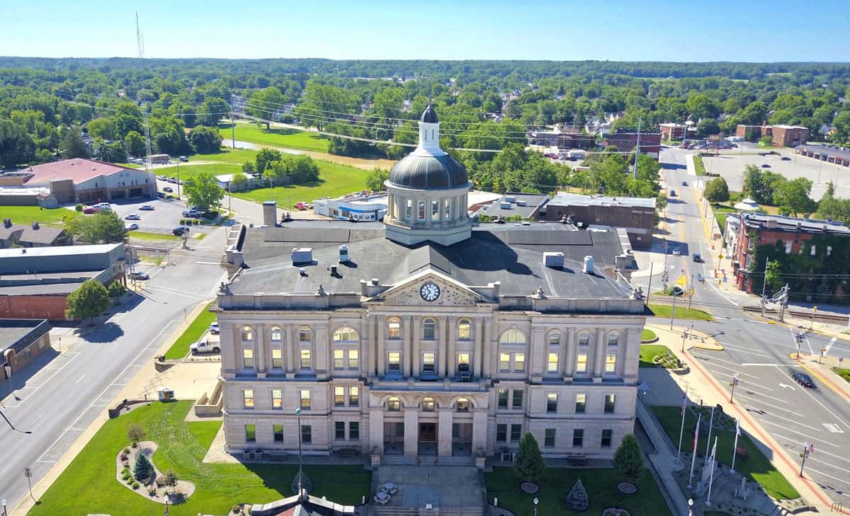 Aerial Drone Photography : Huntington County Courthouse, Indiana 46750