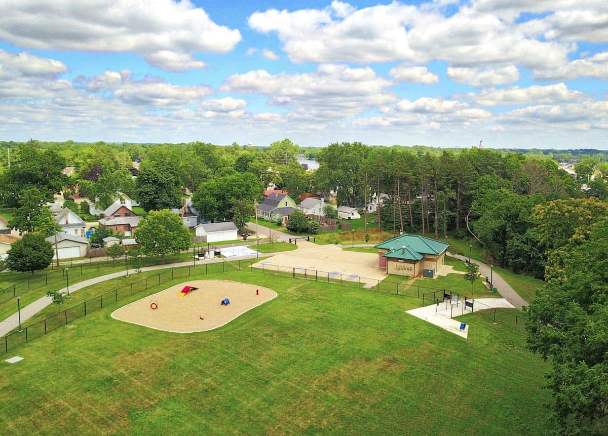 Aerial Drone Photography : CSO 14 Storage Facility in Elkhart Indiana