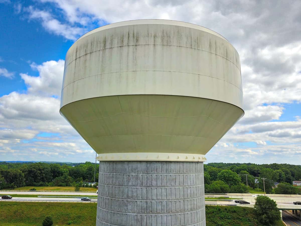 Aerial Drone Photography : Water Tower, Elkhart Indiana