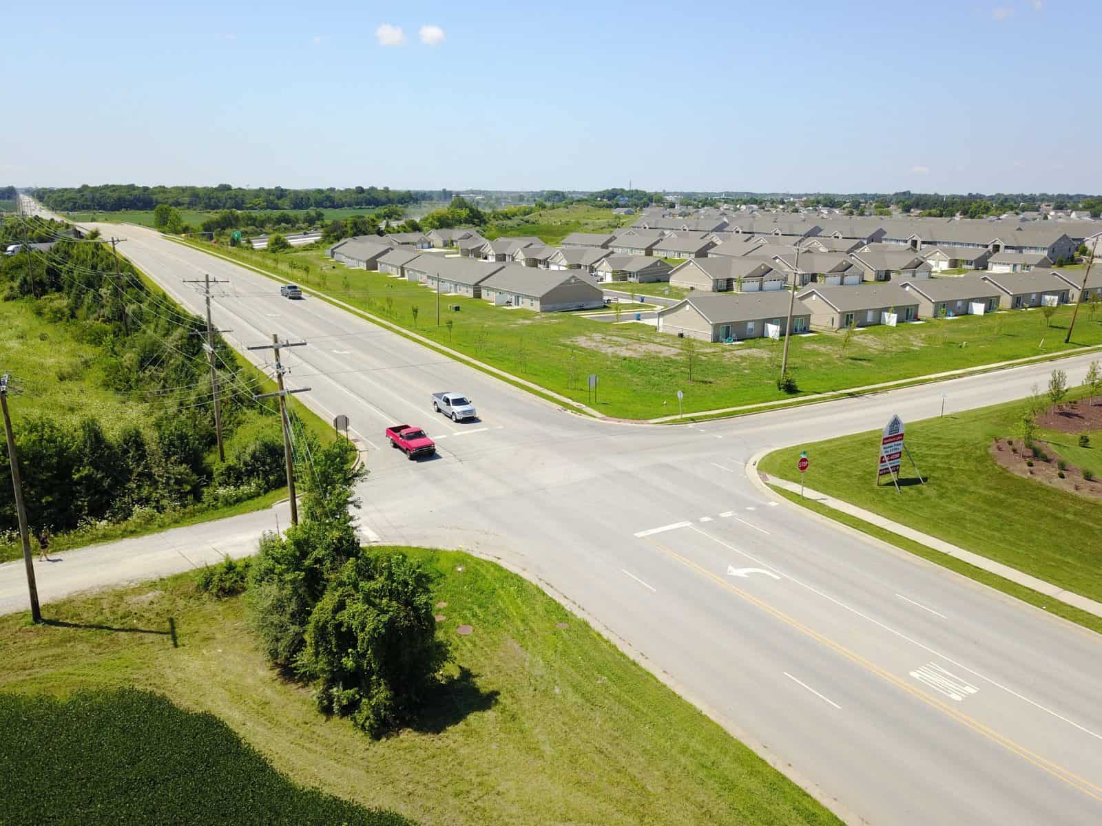 Aerial Drone Photos of the McCarty Lane Extension in Lafayette, Indiana
