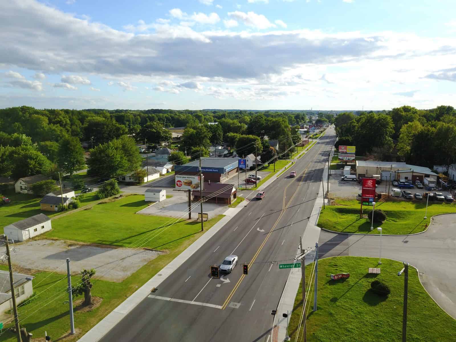 Aerial Drone Photos US 40 in Brazil, Indiana - Infrastructure Improvements