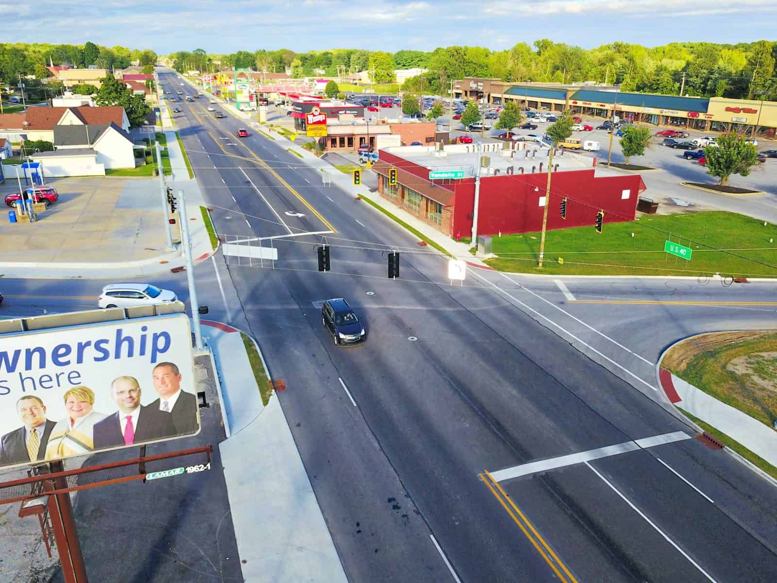 Aerial Drone Photos US 40 in Brazil, Indiana - Infrastructure Improvements