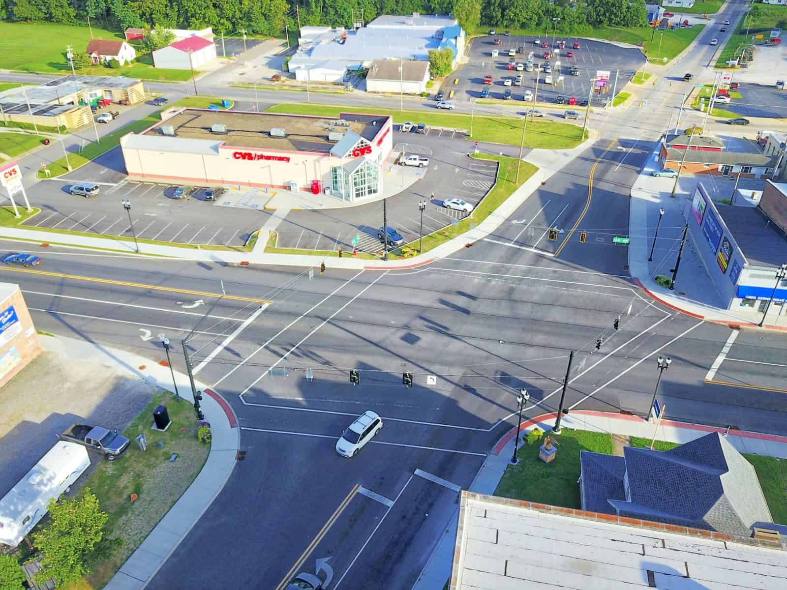 Aerial Drone Photos US 40 in Brazil, Indiana - Infrastructure Improvements