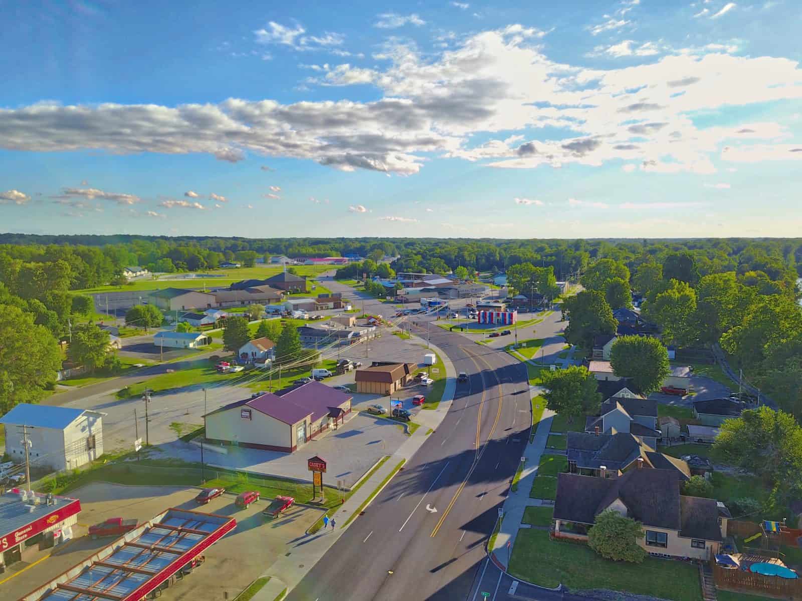 Aerial Drone Photos US 40 in Brazil, Indiana - Infrastructure Improvements