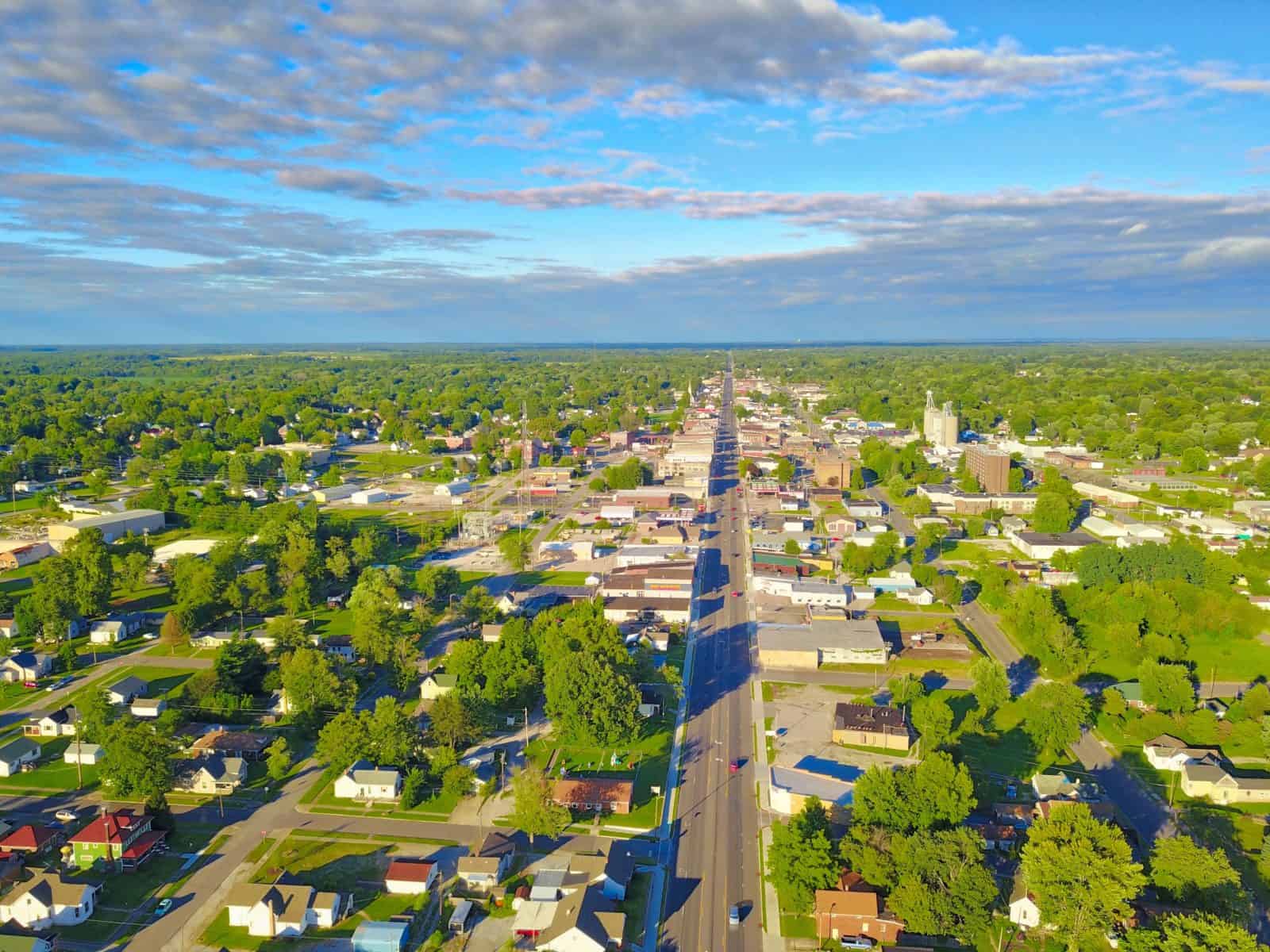 Aerial Drone Photos US 40 in Brazil, Indiana - Infrastructure Improvements