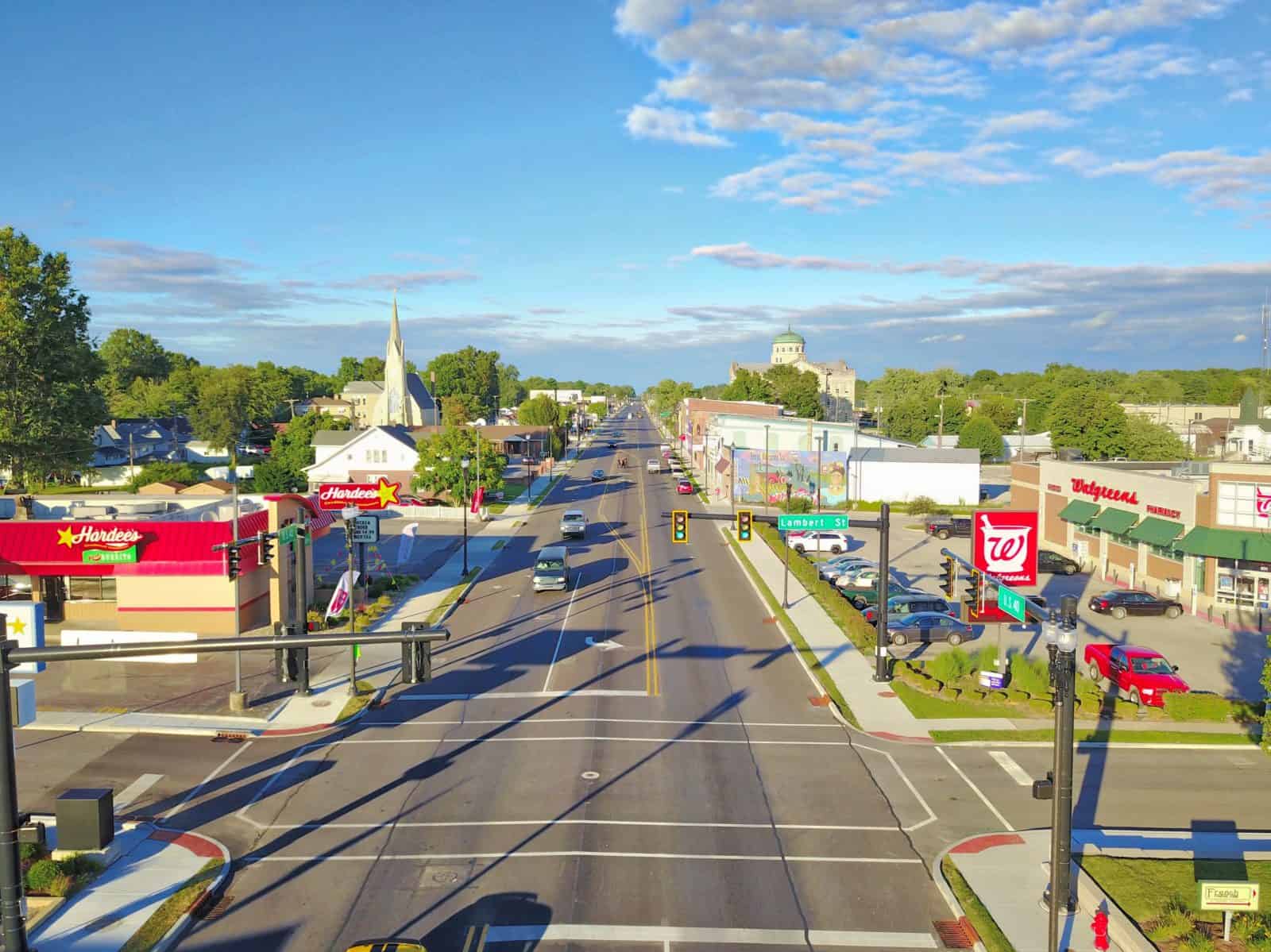 Aerial Drone Photos US 40 in Brazil, Indiana - Infrastructure Improvements