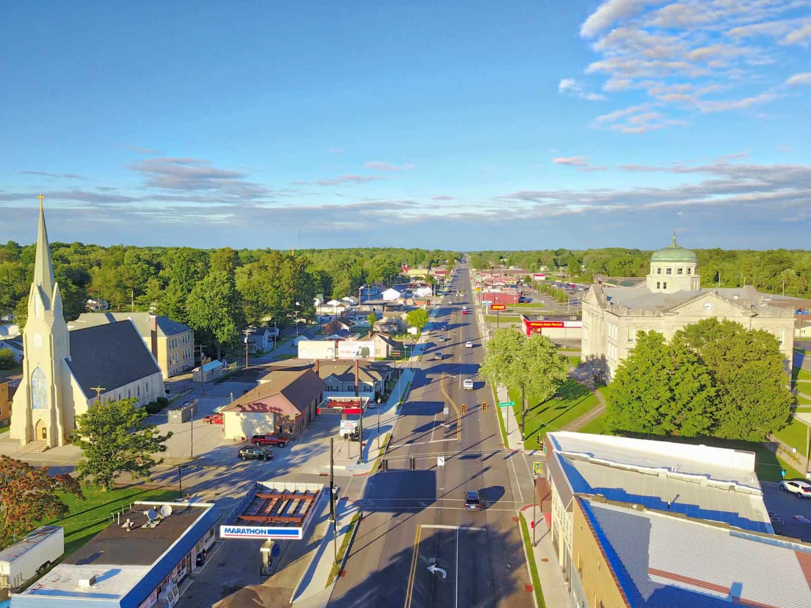 Aerial Drone Photos US 40 in Brazil, Indiana - Infrastructure Improvements