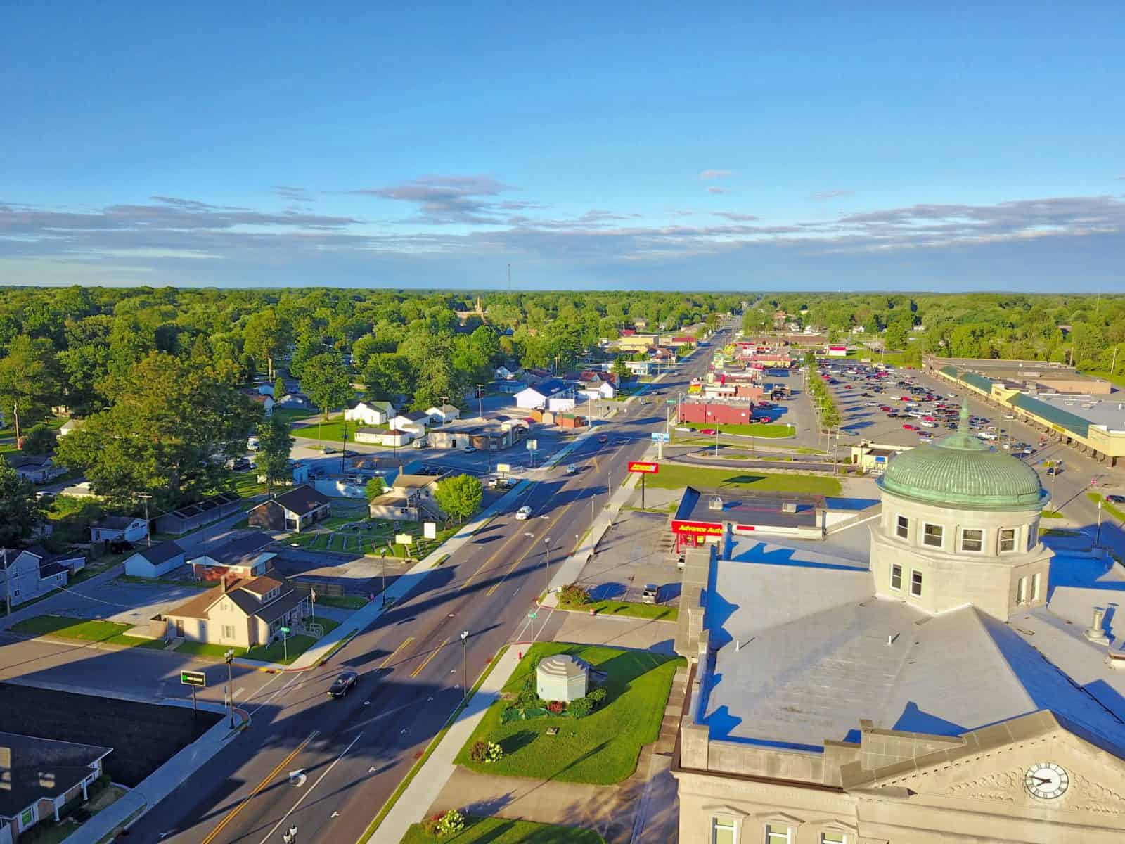 Aerial Drone Photos US 40 in Brazil, Indiana - Infrastructure Improvements