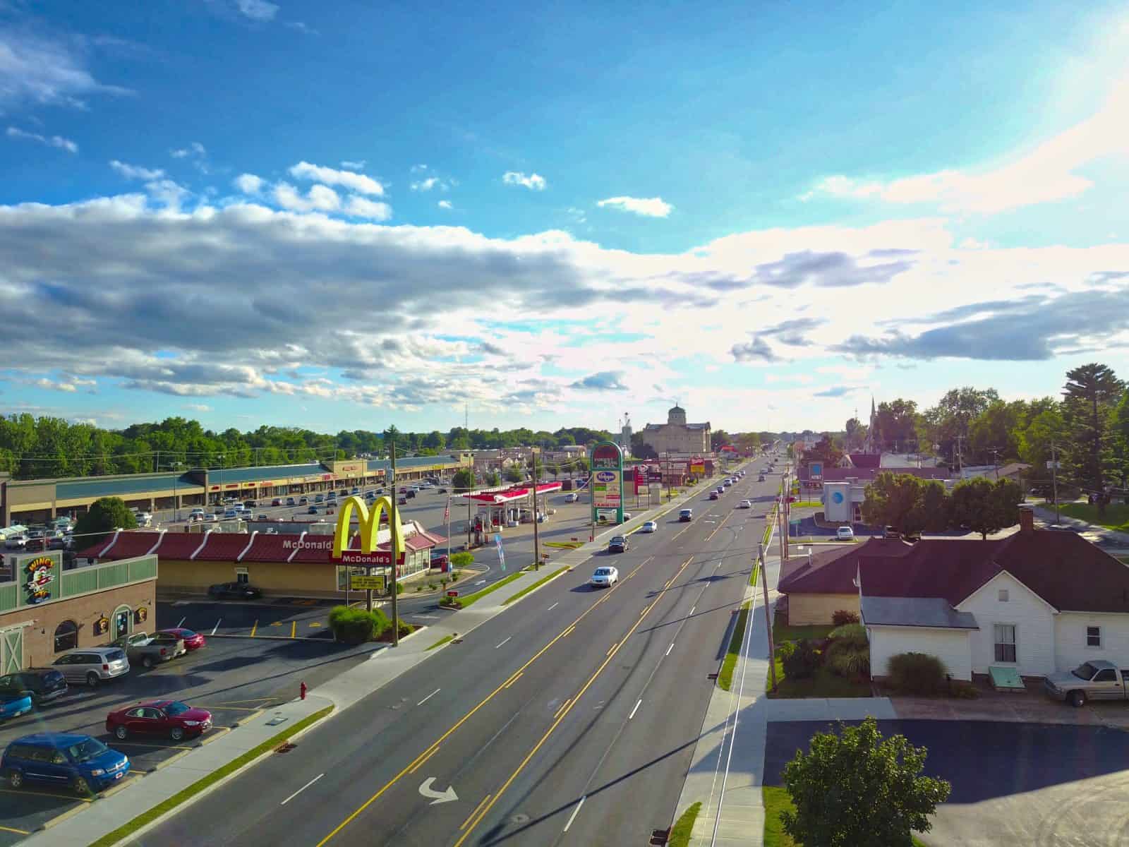 Aerial Drone Photos US 40 in Brazil, Indiana - Infrastructure Improvements