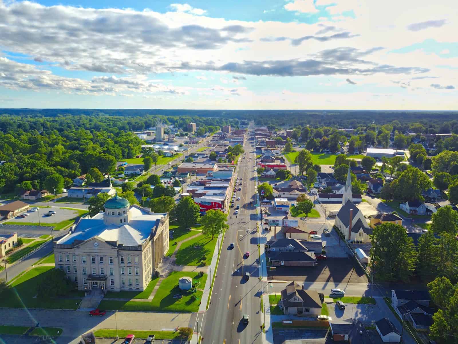 Aerial Drone Photos US 40 in Brazil, Indiana - Infrastructure Improvements