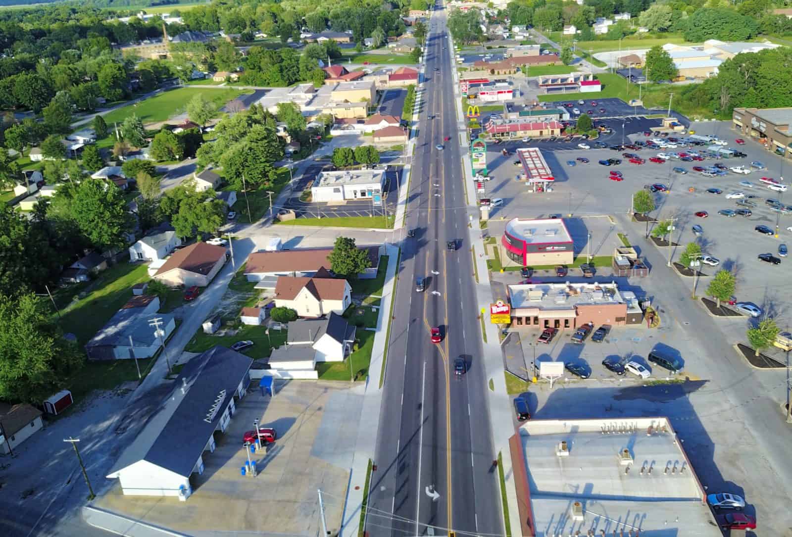 Aerial Drone Photos US 40 in Brazil, Indiana - Infrastructure Improvements
