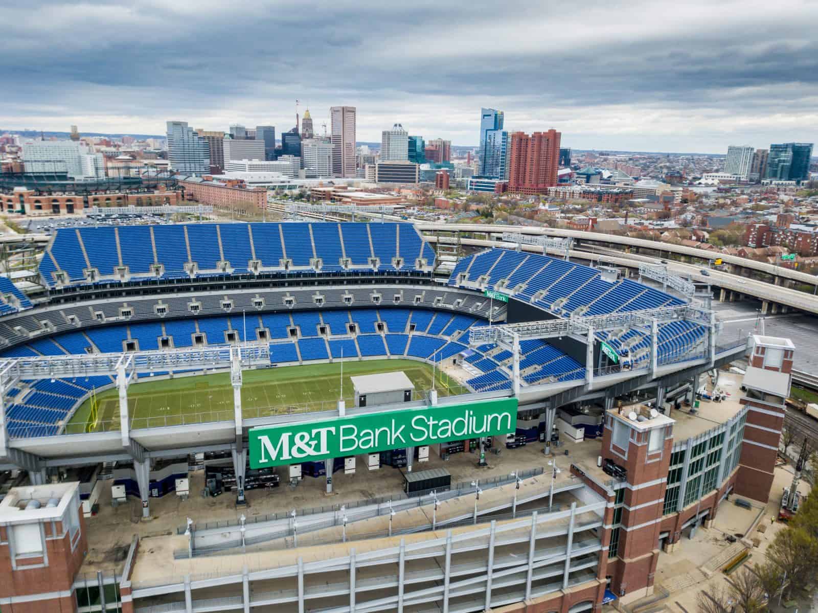 Aerial Drone Photos of M&T Bank Stadium | Home of the Baltimore Ravens