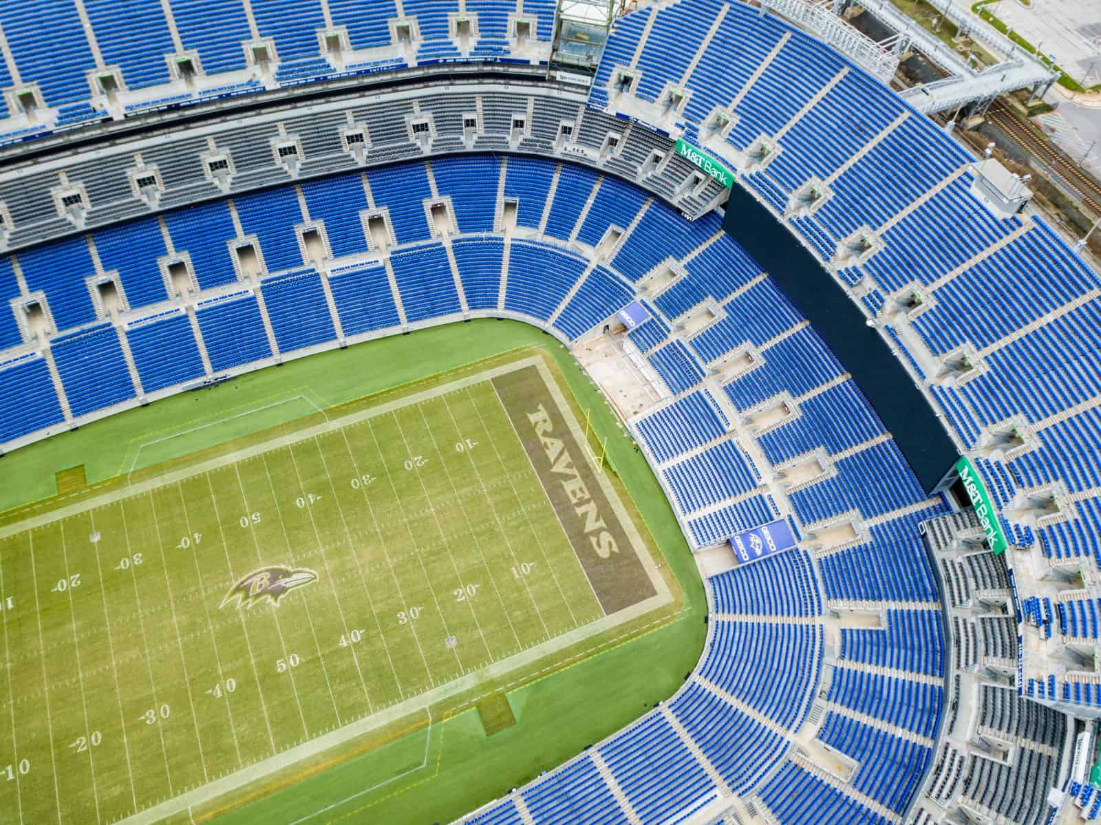 Aerial Drone Photos of M&T Bank Stadium | Home of the Baltimore Ravens