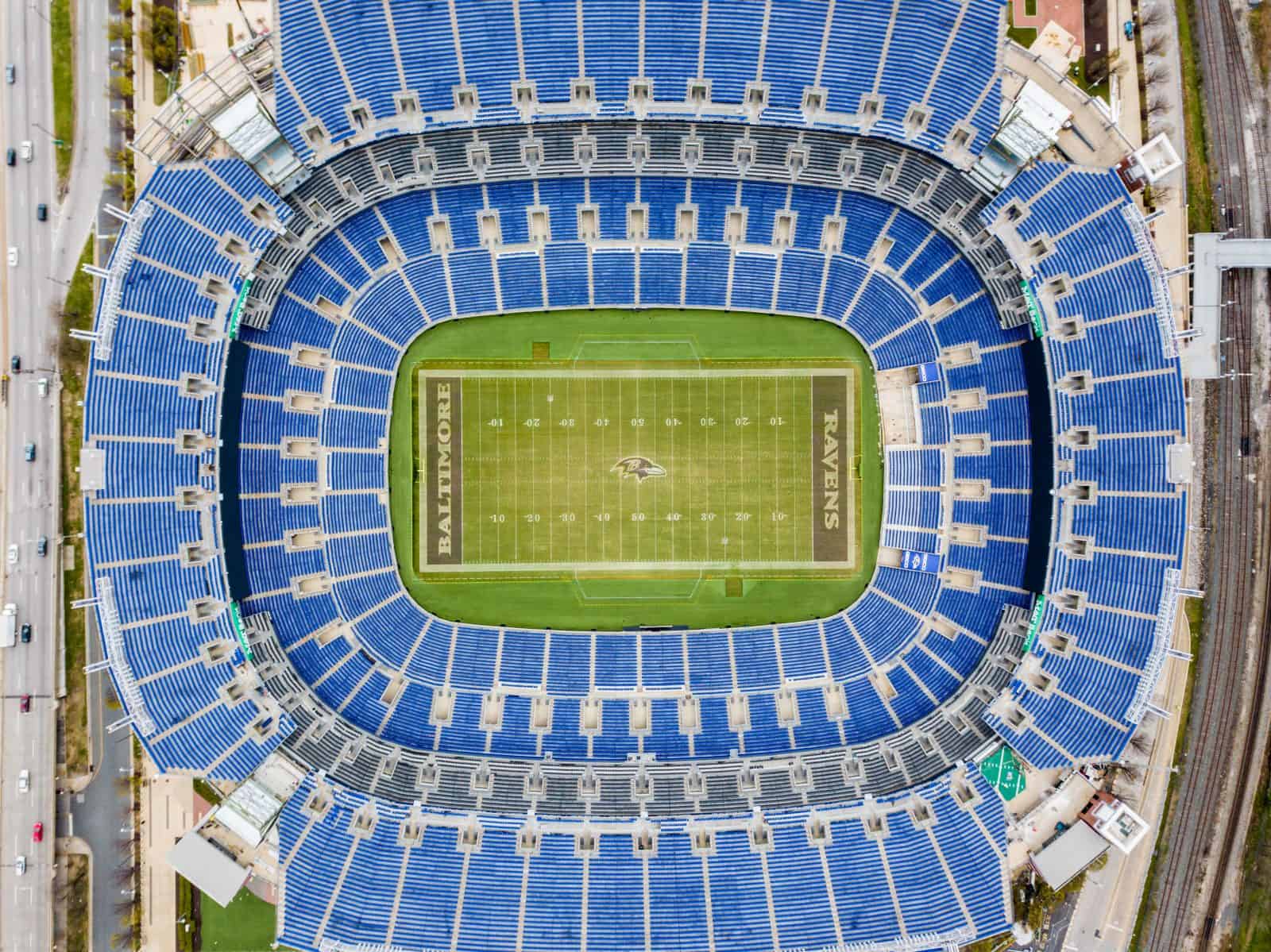 Aerial Drone Photos of M&T Bank Stadium | Home of the Baltimore Ravens