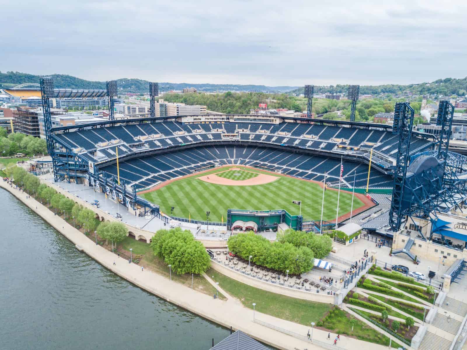 Aerial Drone Photos of PNC Park, Pittsburgh, Pennsylvania