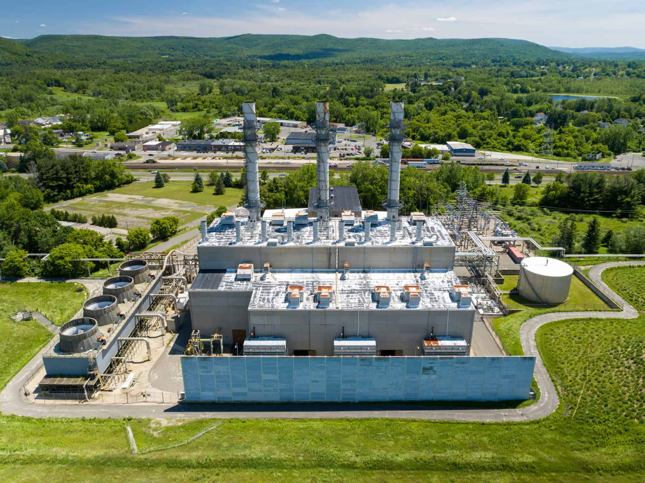 Pittsfield, MA - Power plant overview - dronegenuity